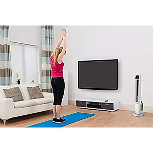 Lasko Oscillating Tower Fan, Remote Control, Timer, 4 Quiet Speeds, for Bedroom, Home Office and Kitchen, 38", White, T38400