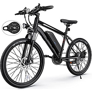 TotGuard Electric Bike, Electric Bike for Adults, 26" Ebike 350W Adult Electric Bicycles, 19.8MPH Electric Mountain Bike, 36V 374.4WH Battery, Suspension Fork, Shimano 21 Speed Gears