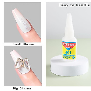 Nail Glue, Super Strong Nail Glue for Acrylic Nails, Professional Nail Glue for Nail Tips for Press On Nails Quick Dry Acrylic Nail Glue for Nail Tips Super Bond Fake Nails Glue Gel 0.71OZ 2 Bottles