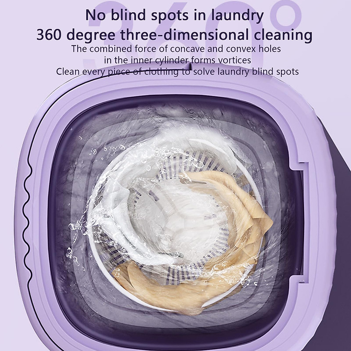 Foldable Washing Machine, Mini Washing Machine,9L Small Washer with Drain Basket,Portable washing Machine for Small Clothes,Suitable for Underwear,Apartment,Dorm,Camping,Travel (Purple -9L)