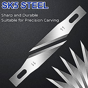 DIYSELF 150 PCS Exacto Knife Blades 11, Sharp Hobby Knife Blades, High Carbon Steel Craft Knife Blades, #11 Hobby Knife Replacement Blades, Exacto Blades for Art, Scrapbooking, Stencil, Paper Cutting
