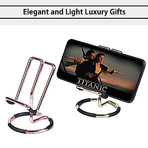 Cell Phone Stand for iPhone 13 12, Phone Dock: Holder, Cradle, Stand for Office Desk, 2022 Stable and Durable Fashion Phone Bracket - 2 PCS (Gold and Rose Gold)