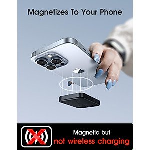 EMNT Mini Magnetic Portable Charger for iPhone,5200mAh Power Bank with Built-in Cable, Battery Pack Compatible with iPhone 14/13/12/11 Pro/Max/X/8/7/6 etc, Non-Wireless Charging