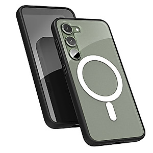 ENCASED Magnetic Case Designed for Samsung Galaxy S23 Plus Case, Compatible with MagSafe Charging & Accessories for Samsung S23+ (Clear/Black)