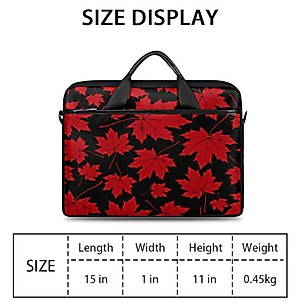 Fall Red Maple Laptop Computer Bag Waterproof Shoulder Messenger Bag 13-15 inch Durable Laptop Tote Bag with Shoulder Strap Handle Lightweight Crossbody Briefcase