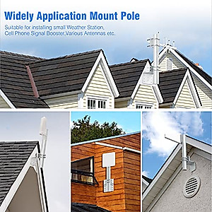 Antenna Pole Mount, Universal Antenna Installation Bracket Kit for Home Outdoor, Upgraded 14'' Inch Mounting Pole for Cell Phone Signal Booster/Antenna, Easy Installation with Double U-Bolts