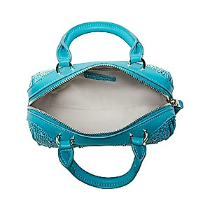 Betsey Johnson Rhinestone -Barrel Satchel, Teal