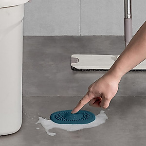 Hair Catcher, Silicone Shower Drain Stopper, Durable Drain Covers for Shower to Catch Hair, Hair Stopper Easy to Install and Clean Suit for Shower, Bathroom, Bathtub, Kitchen Sink (Blue)