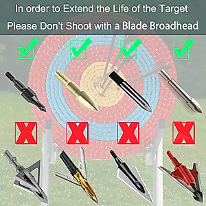 DOSTYLE Archery Targets Traditional Solid Straw Round Archery Target Shooting Bow Coloured Rope Target Face Three Layer for Shooting Practice