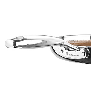 MasterPRO - Giro Collection - 12” Fry Pan with Lid - Tri Ply Stainless Steel Aluminum Core Cookware with Multi-Layer Nonstick Coating - 12” Fry Pan - Metal Utensil Safe