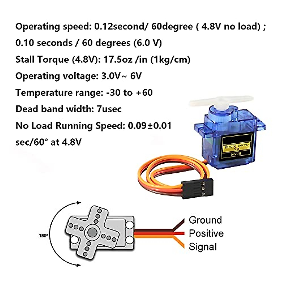 12PCS SG90 Micro Servo Motor, Dorhea Mini Servo SG90 9g Servo Kit for RC Helicopter Airplane Car Boat Robot Arm/Hand/Walking/Servo Door Lock Control