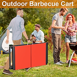 BBQ Future Outdoor Folding Grill-Cart - Upgraded Portable Pizza Oven Cart fit Tabletop Blackstone Griddle Stand & Ninja Grill Stand with Wheels, BBQ Griddle Cart for Outside Camping