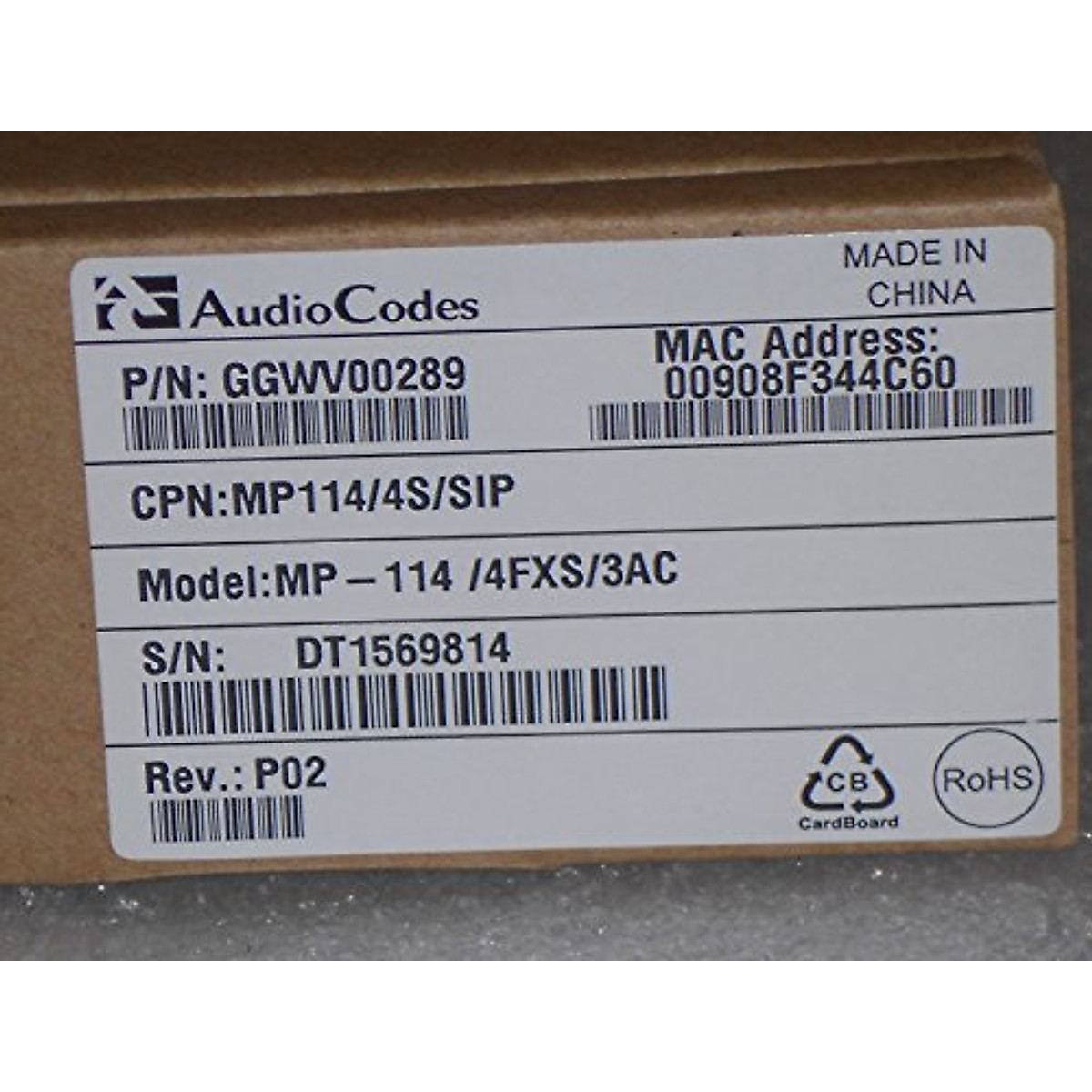 Audiocodes MP114 4FXS Ports - SIP Telephony MP114/4S/SIP