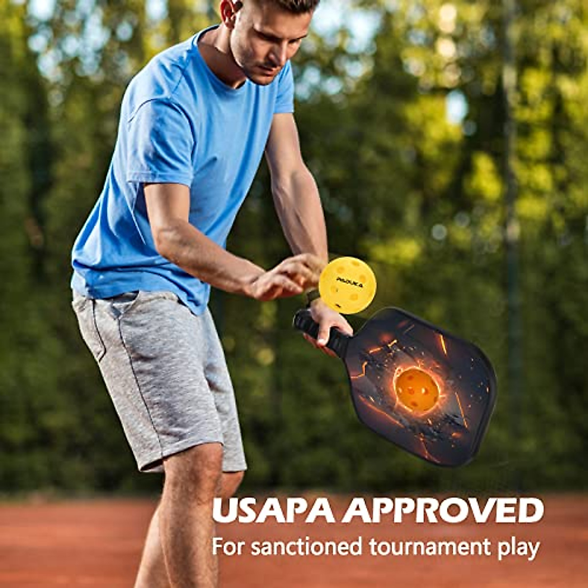 Pickleball Paddles, USAPA Approved Carbon Fiber/Graphite Face Lightweight Pickleball Set with Pickleball Rackets, Pickle Ball Paddle ​for Men, Women and Children