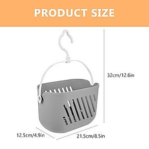 Veemoon Plastic Hanging Shower Baskets: Waterproof Hanging Storage Basket with Hook, Square Shower Organizer, Plastic Toiletries Basket for Bathroom Dorm Home