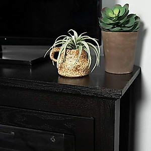 Walker Edison 2 Door Cabinet Corner Wood TV Stand for TV's up to 48" Living Room Storage Flat Screen Living Room Storage Entertainment Center, 44 Inch, Black