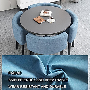 HARELA Office Reception Round Table, Office Table and Chair Set Small Conference Table, Modern Style Furniture, Sales Office Shops Meetings Small Round Tables Office Conference Tables (Color : Khaki)