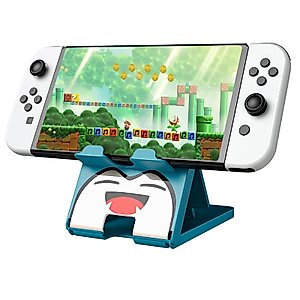 Busjoy Switch Stand Compatible with Nintendo Switch, Switch OLED, Steam Deck, Switch Lite, Cute Game Theme for Pokemon, Compact Portable Foldable Angle Switch Holder Non-Slip Bracket-Blue