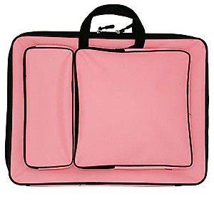 Children Water-Resistant Artist Portfolio Case 8K Art Backpack Portable Student Drawing Board Bag with Shoulder Straps & Carry Handle Large Painting Sketch Pad Storage Bag Artist Art Supplies (Pink)
