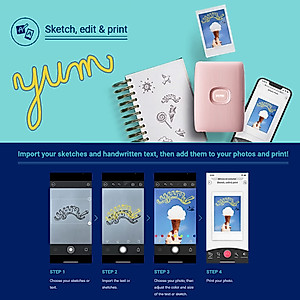 Fujifilm Instax Mini Link 2 Smartphone Printer Soft Pink Bundle Instax Mini Twin Pack Instant Film and 20 Sticker Frames (4 Items)