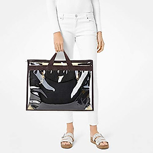 Handbag Organizer Dust Bags Transparent Hanging Purse Organizer Wallet Storage Bag 4pack for Hanging Closet with Handle and Zipper Handbag (coffee)