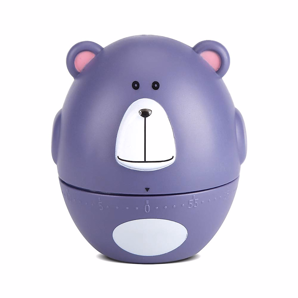 Kitchen Timer, Cute Cartoon Kitchen Timers for Cooking, Teacher Supplies for Classroom, Mechanical 55 Minutes Clock Loud Alarm Counters Mini Size Manual Timer(Purple Bear)