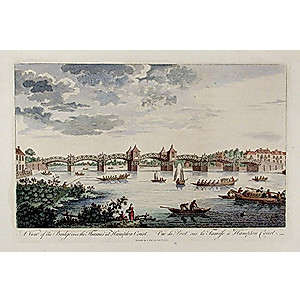 A View of the Bridge over the Thames at Hampton Court/Vⁿe du Pont sur la Tamise α Hampton Court