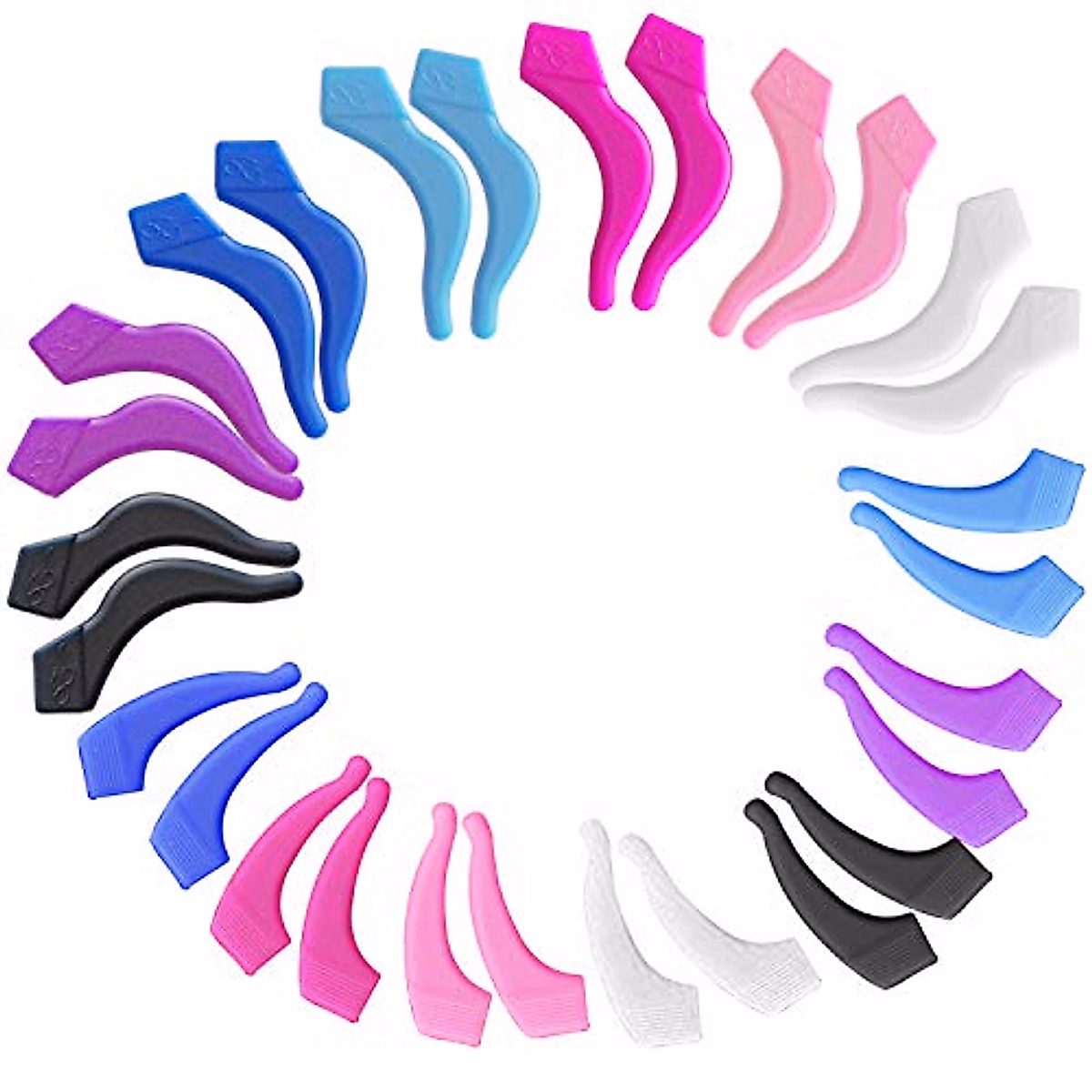 14 Pairs Eyewear Retainers Comfortable Silicone Eyeglass Strap Holder Sport Anti Slip Ear Hooks for Kids & Adults, Multi-colored
