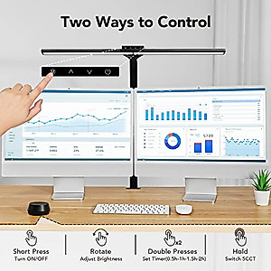 OREiN LED Desk Lamp for Home Office, 23W Desk Lamp with USB Charging Port, 5 Color Modes/Stepless Dimming/ 4 Timer, Flexible Desk Light with Touch & Remote Control, Office Desk Lamp with Clamp, Black