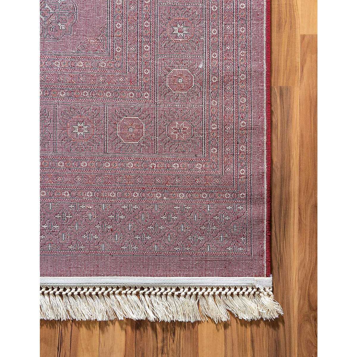 Unique Loom Tekke Collection Over-Dyed Saturated Traditional Torkaman Area Rug, 8 ft x 11 ft, Red/Burgundy