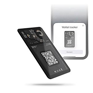 Rolling Square Aircard Wallet Tracker - Bluetooth Wallet Finder Find My Network Compatible with Business Card Feature NFC/QR Code - 0.09in Slim