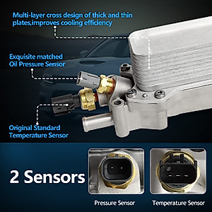Aluminum Oil Filter Housing Engine Oil Cooler For 2011-2017 Dodge Charger Durango Challenger Journey Jeep Wrangler Cherokee Chrysler 200 300 Ram ProMaster 3.6L V6 for 926-876 926-959 68105583AF
