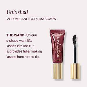 Wander Beauty Unlashed Volume & Curl Mascara - Volumizing, Lash Curling Mascara - 9 in 1 Multitasking Smudge-Proof Makeup - Nourish & Reduce Fallout With Peach Leaf, Vitamin E & B5-0.31 fl oz
