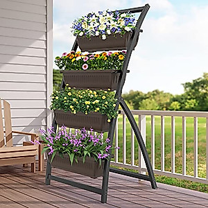 G TALECO GEAR Vertical Garden Planter, 4-Tier Vertical Raised Garden Bed, Vertical Elevated Planter for Indoor and Outdoor, Perfect for Vegetables Flowers