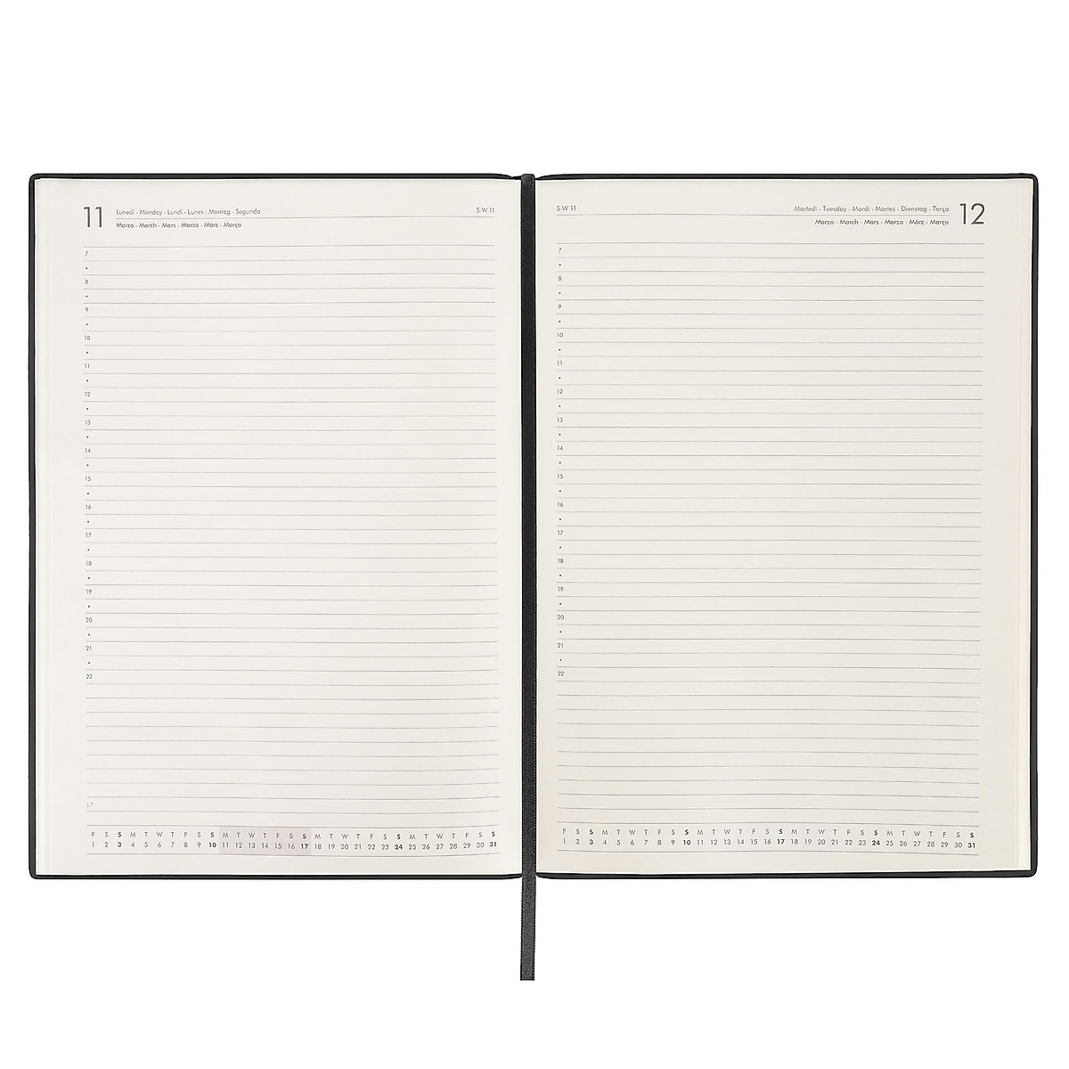 Legami - Maxi Daily Diary, 13 Months, from January 2024 to December 2024 with Weekly Planner January 2025, 400 Detachable Pages, Elastic Closure, Address Book, 21 x 29.7 cm, Black Onyx