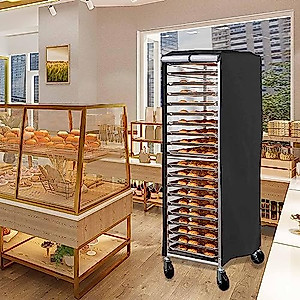 IEUDNS Bread Rack Cover Baker Rack Cover Zipper Closure 1Pcs with Storage Bag Bakery Single Rack Covers Bun Pan Rack Cover for Home 23x28x64in