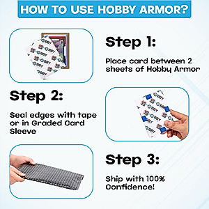 Hobby Armor Trading Card Shipping Protectors 3.5" x 4.5" - Premium Cardboard Inserts Card Mailers - Precut Cardboard Sleeves for Trading Card Packaging - Cardboard Flats for Card Breakers - Box of 100