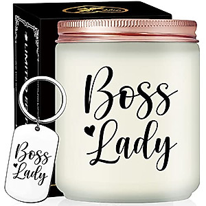 Volufia Boss Lady Gifts for Women - Boss Day Gifts, Boss Leaving Gifts for Boss - Boss Candle Birthday Gift for Boss Female, Manager, Her - Funny Lavender Scented Candle