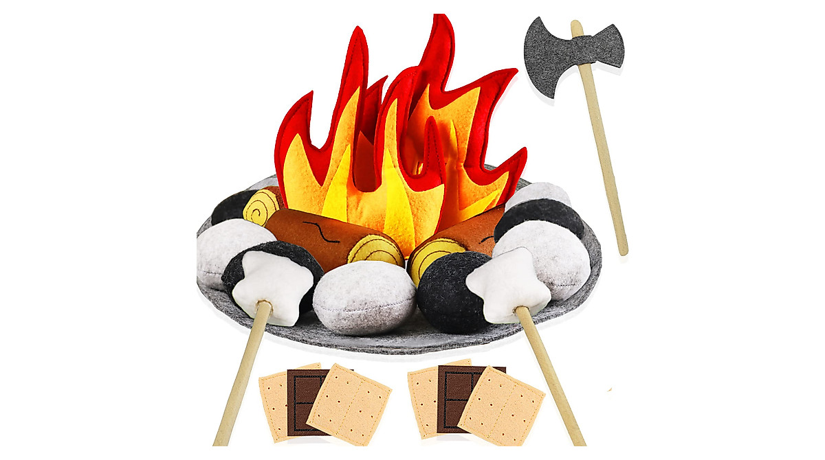 23 PCS Kids Plush Campfire Toy Set for Imaginative Play