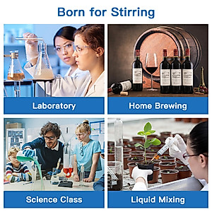 Etallwit Magnetic Stirrer Mixer Laboratory Stir Plate with Stir Bar Max Stirring Capacity 3000mL for Lab and Homebrew(No Heating)