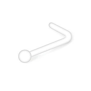 Ruifan 10pcs Clear Bioflex L-Shaped Nose Bone Studs Ring Pins Retainer Body Jewelry Piercing 20 Gauge 2 mm Top