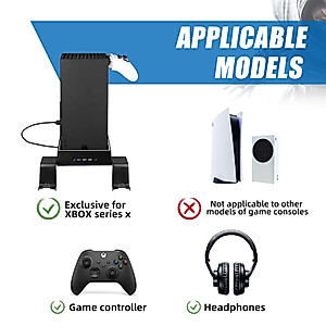 Raryars Wall Mount Cooling Fan for Xbox Series X with High Speed Low Noise Fan and 3 USB Port Xbox Series X Wall Mount Kit with Controller Holder & Headphone Hanger Touch Switch Holder Bundle