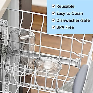 Maplefield Glass Tumbler with Dome Lid for Frappes, Smoothies & Iced Coffee - Dishwasher Safe Glass Tumbler with Straw - Spill-Resistant Iced Coffee Tumbler - Iced Coffee Cup - 16oz [Clear]