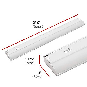 UltraPro 24 inch Hardwired Under Cabinet Lights, On/Off Only, 2700K Warm White, Under Cabinet Lighting, Under Counter Lights for Kitchen 44112