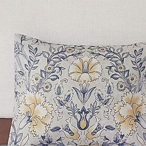 Harbor House Full Duvet Set, Traditional, Farmhouse, or Cottage Lifestyles, 100% Cotton Slub Duvet Cover Set, Livia, Full/Queen, Multi, 5 Piece