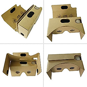 Vr Goggles Cardboard Vr Goggles Cardboard Virtual Reality Glasses 3D Vr Headset Virtual Reality Box 3D Virtual Reality Glasses Box DIY Vr Viewer for Smartphones Khaki