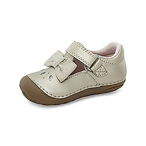 Stride rite Baby Girls SM Janna Mary Jane Flat, Champagne, 3 Infant