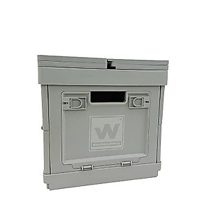 W WANTSANDNEEDS Folding Storage Bin – Collapsible Foldable Storage Bin with Lid – 2-in-1 Portable Plastic Bin with Folding Table – Storage Tote for Camping, Picnic, Outdoor Activities, Tailgating
