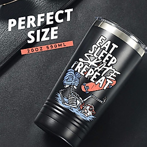 Onebttl Skateboard Gifts, Skateboarding Coffee Travel Mug for Skating Lovers, Men, Women, Daughter - Stainless Steel 20Oz Tumbler