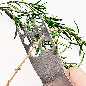 Hoomuda Herb Strippers 11 Holes-Stainless Steel Kitchen Leaf Stripping Tool- Perfect for Removing Stems From Herbs & Kale (1 Pack Herb Stripper Long)